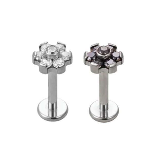 Titanium Flower Labret Stud | Cura - Piercing Jewellery