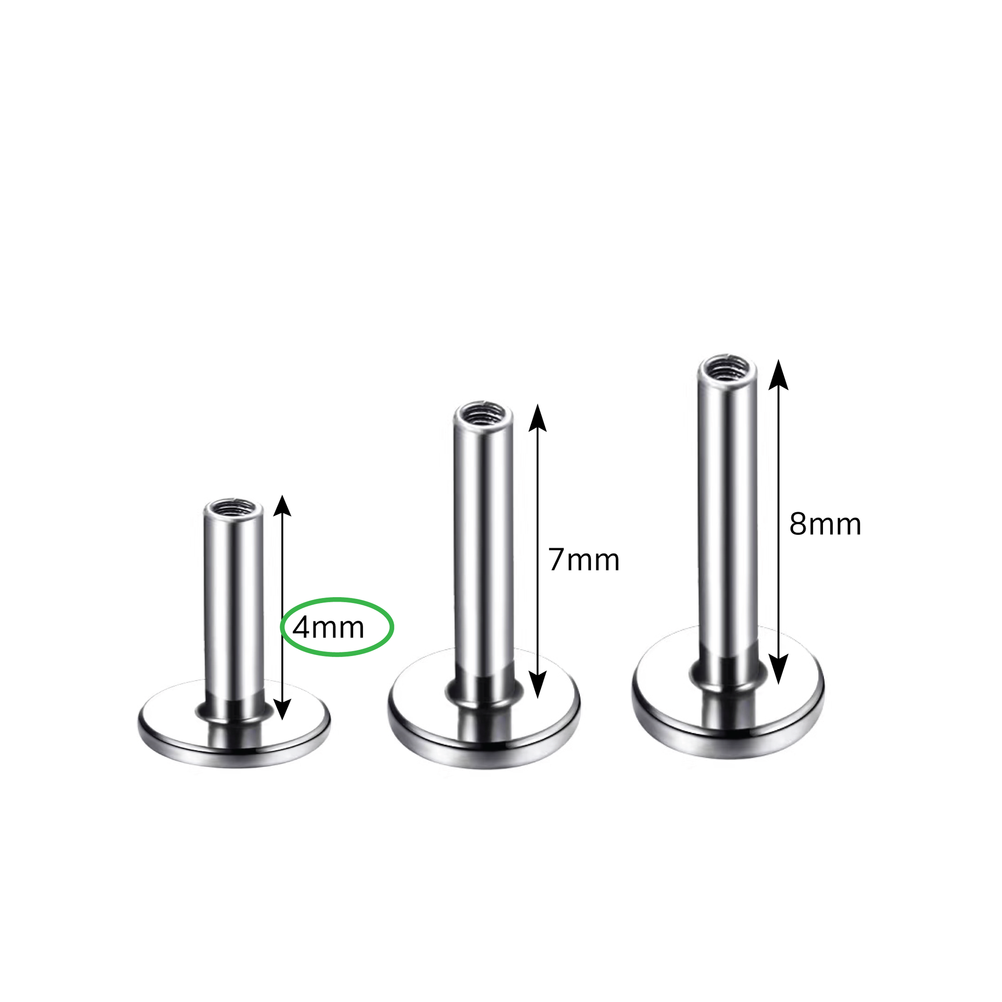 Titanium Threaded Labret Post Only | Cura – Cura - Piercing Jewellery