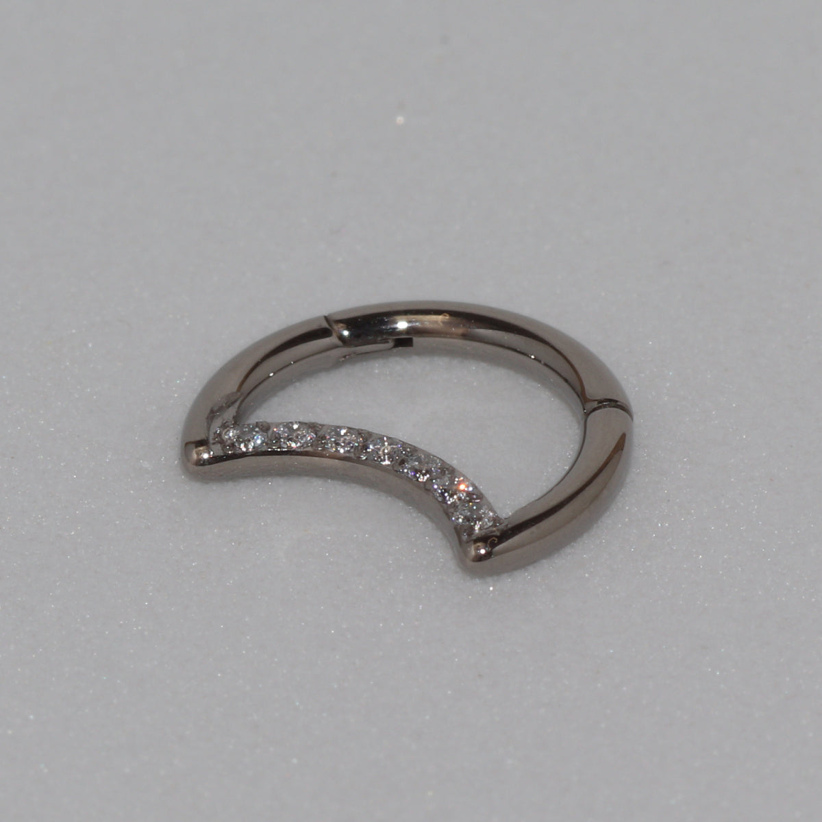Dina - Titanium Moon Daith/ Septum Segment Ring – Cura - Piercing Jewellery