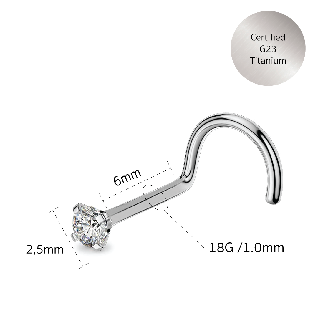Titanium Nose Screw | Cura – Cura - Piercing Jewellery
